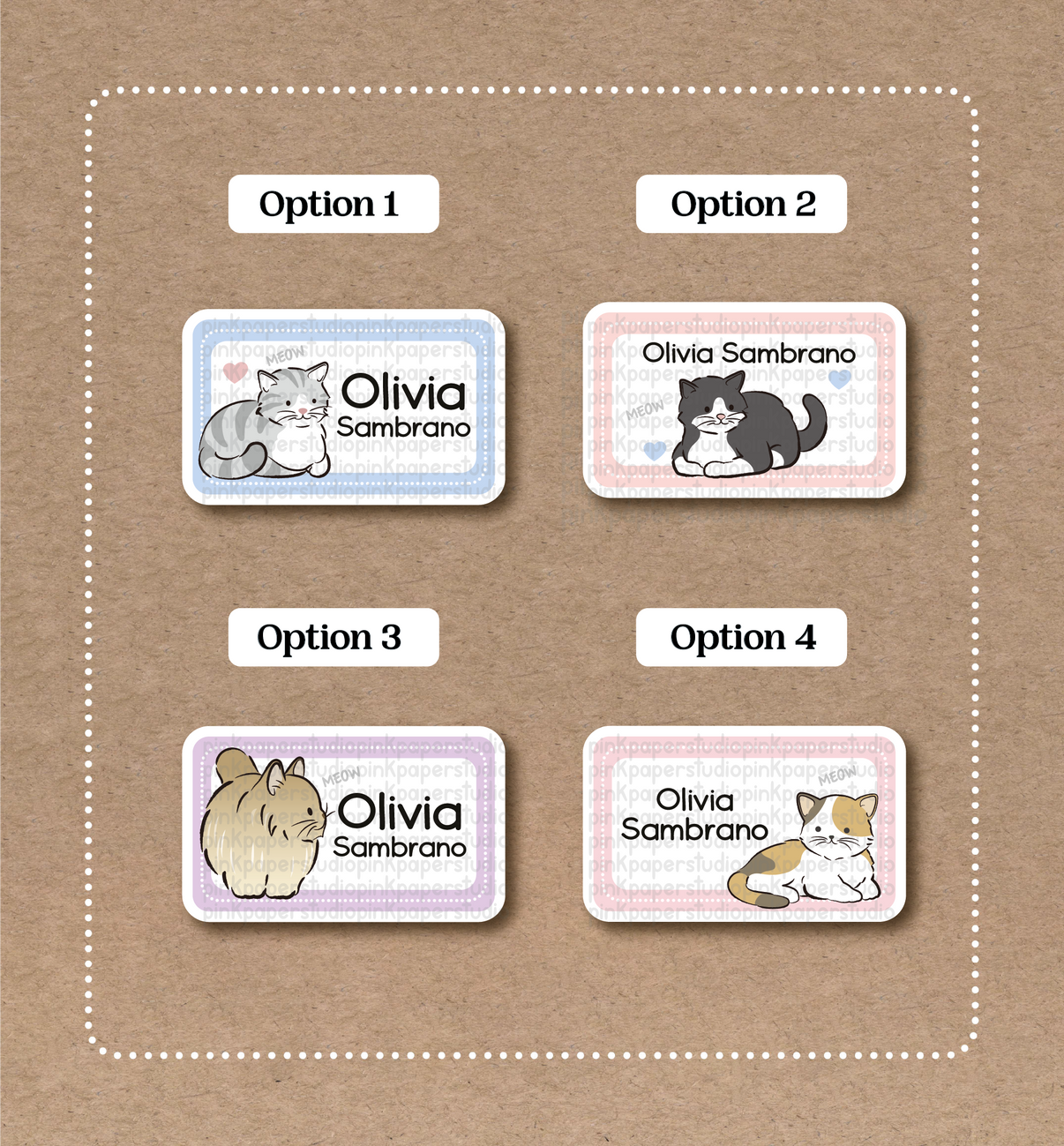 Cute Cats • Cats Labels • Set of 12 Stickers – PinkPaperStudio