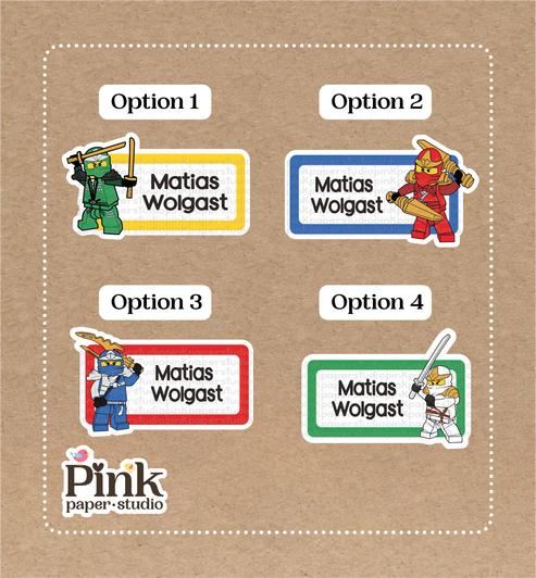 Lego Ninja • Lego Ninja Stickers • Set of 12 Stickers – PinkPaperStudio