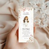 First Holy Communion Favor Cards • First Communion Bookmarks for Girl ...